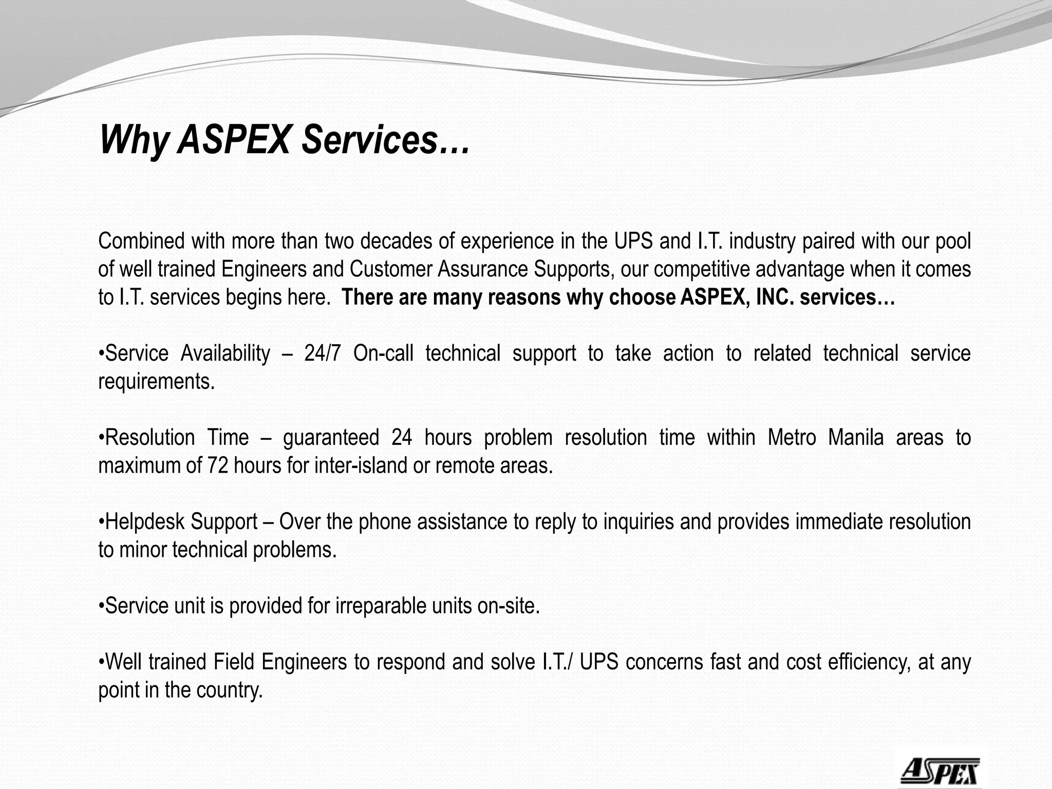 Aspex inc company profile and brochures | PDF