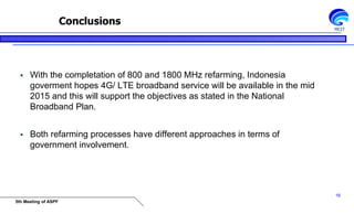 ASPF-5 Indonesia Update on 800 and 1800 MHz 2G Refarming | PDF | Telecommunications Industry ...