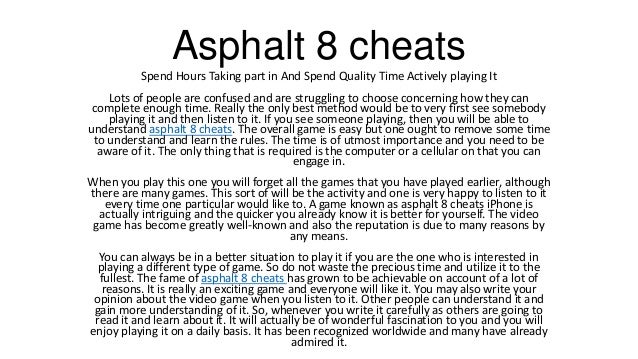 Asphalt 8 airborne cheat table - upzoqa