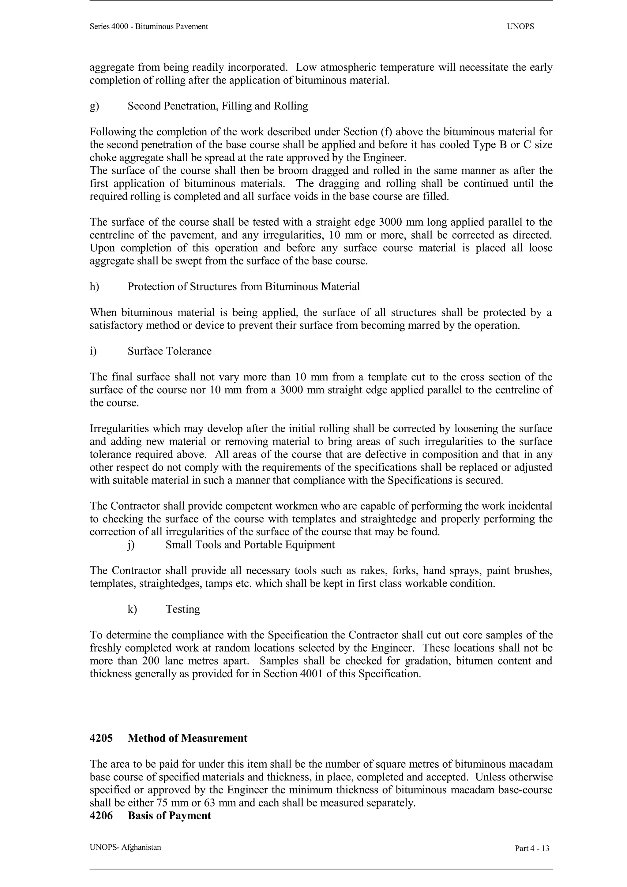 Asphalt & carpet specifications | DOC