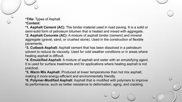 ASPHALT CEMENT TENTATIVE POWERPOINT PRESENTATION | PPT