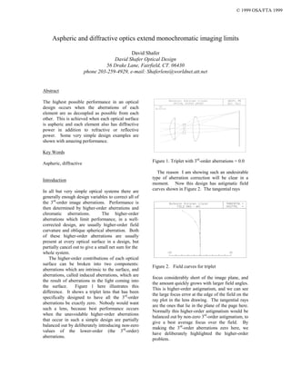Aspheric and diffractive optics extend monochromatic imaging limits 1999 | PDF | 3-D Graphics ...
