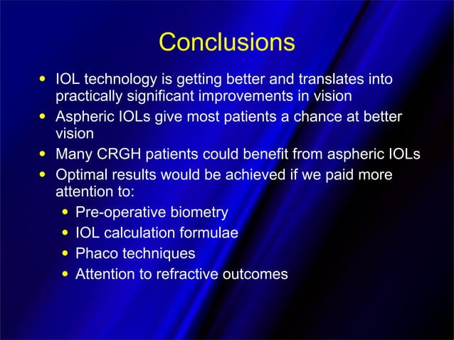 Aspheric IOLs for CRGH | PPT | Eye and Vision Conditions | Diseases and ...
