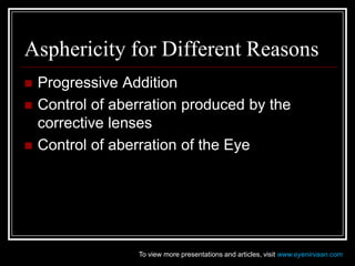 Aspheric optics at www.eyenirvaan.com