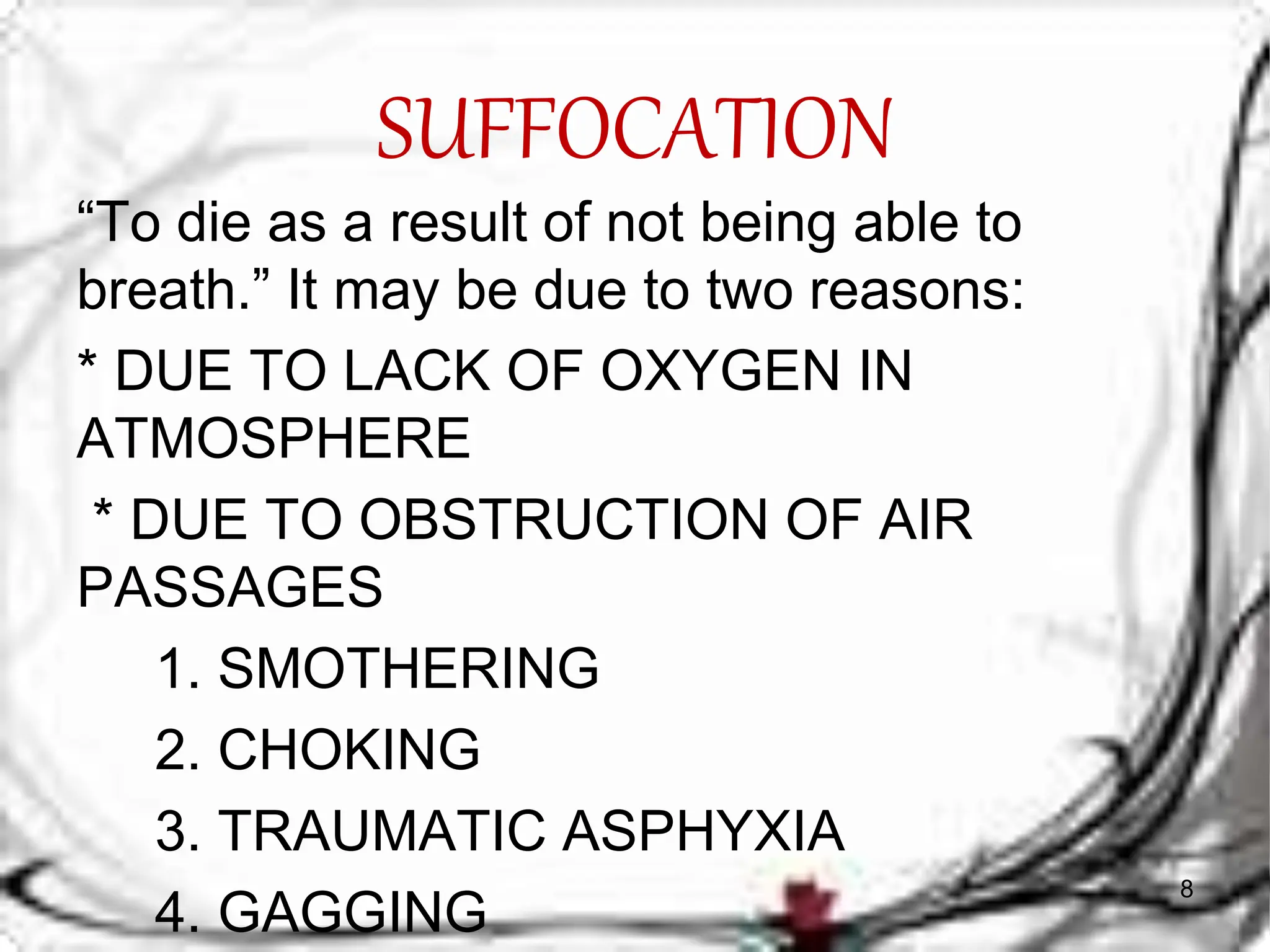 asphyxia forensic medicine heakth care crime scene | PPT