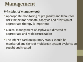 Asphyxia presentation aetiology, investigations management | PPTX