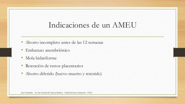 Aspiracion manual endo uterina - AMEU