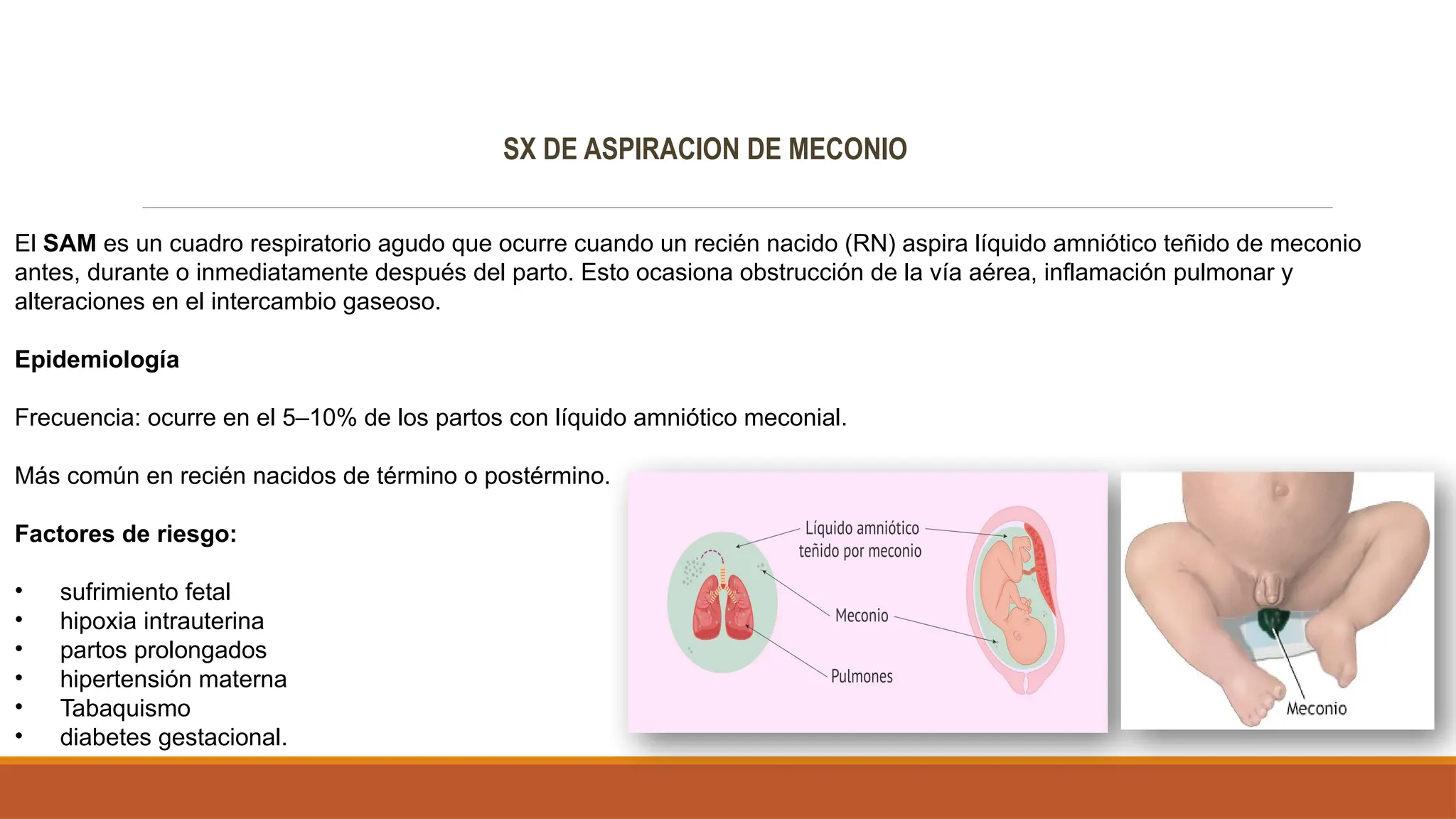 Aspiracion por meconio en pacientes pediatricos | PPTX