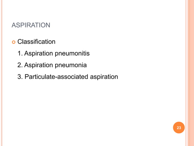 Aspiration.ppt | Lung and Respiratory Health | Diseases and Conditions