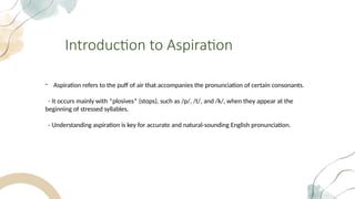 aspiration and aspirated and non-aspirated sounds | PPT