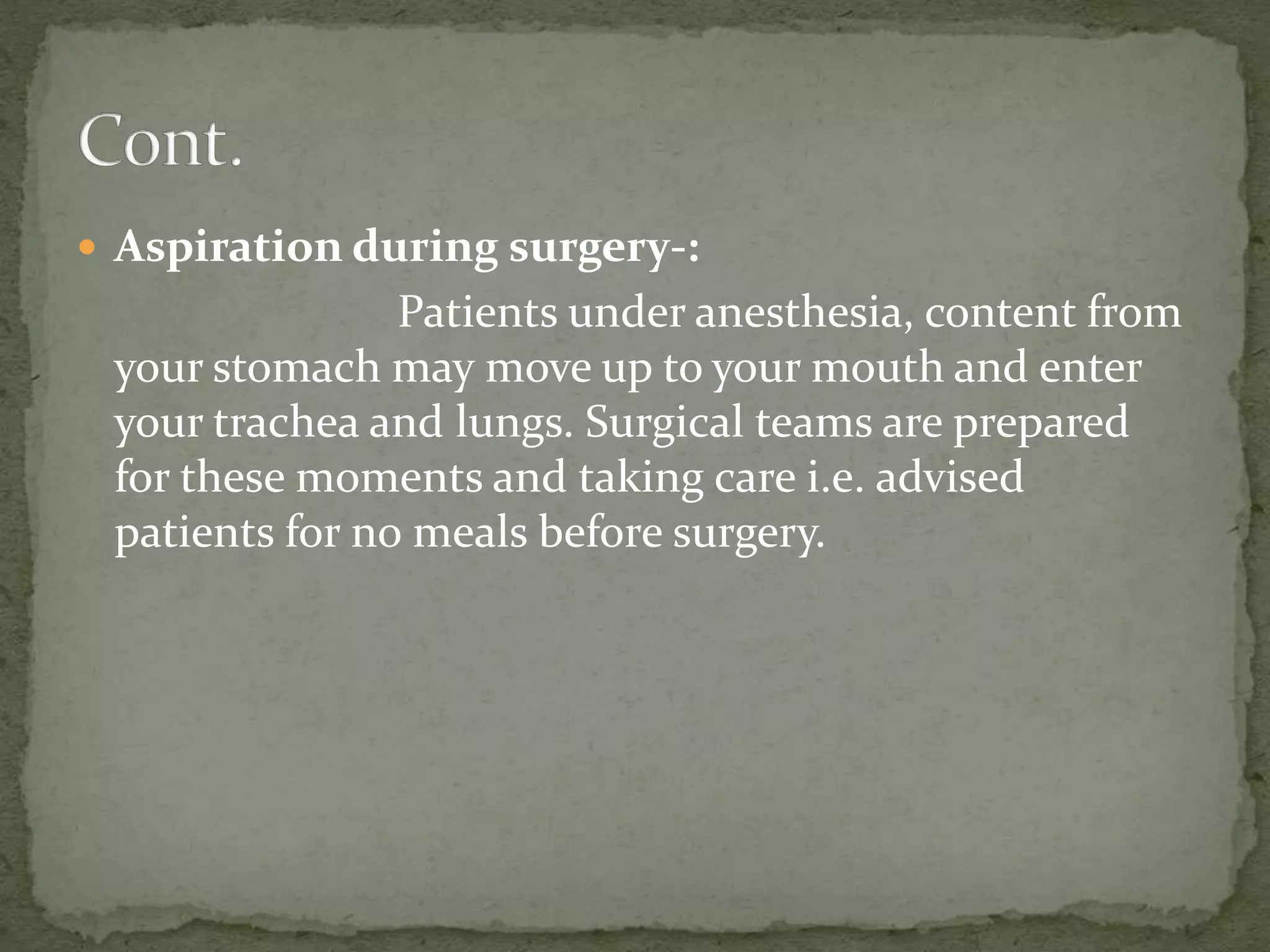 Aspiration & continuous drainage of stomach and | PPTX