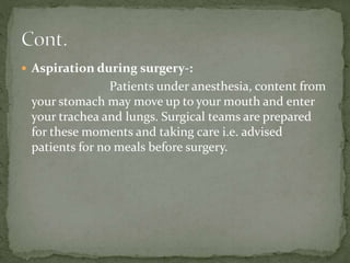 Aspiration & continuous drainage of stomach and | PPTX