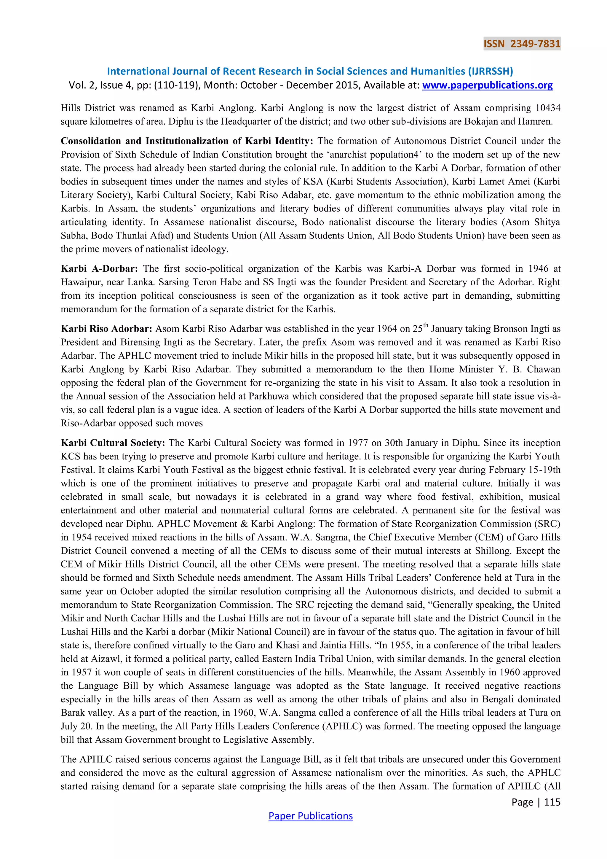 Aspiration for an ‘Ethnic’ Identity: Assessing Autonomy Movement in ...