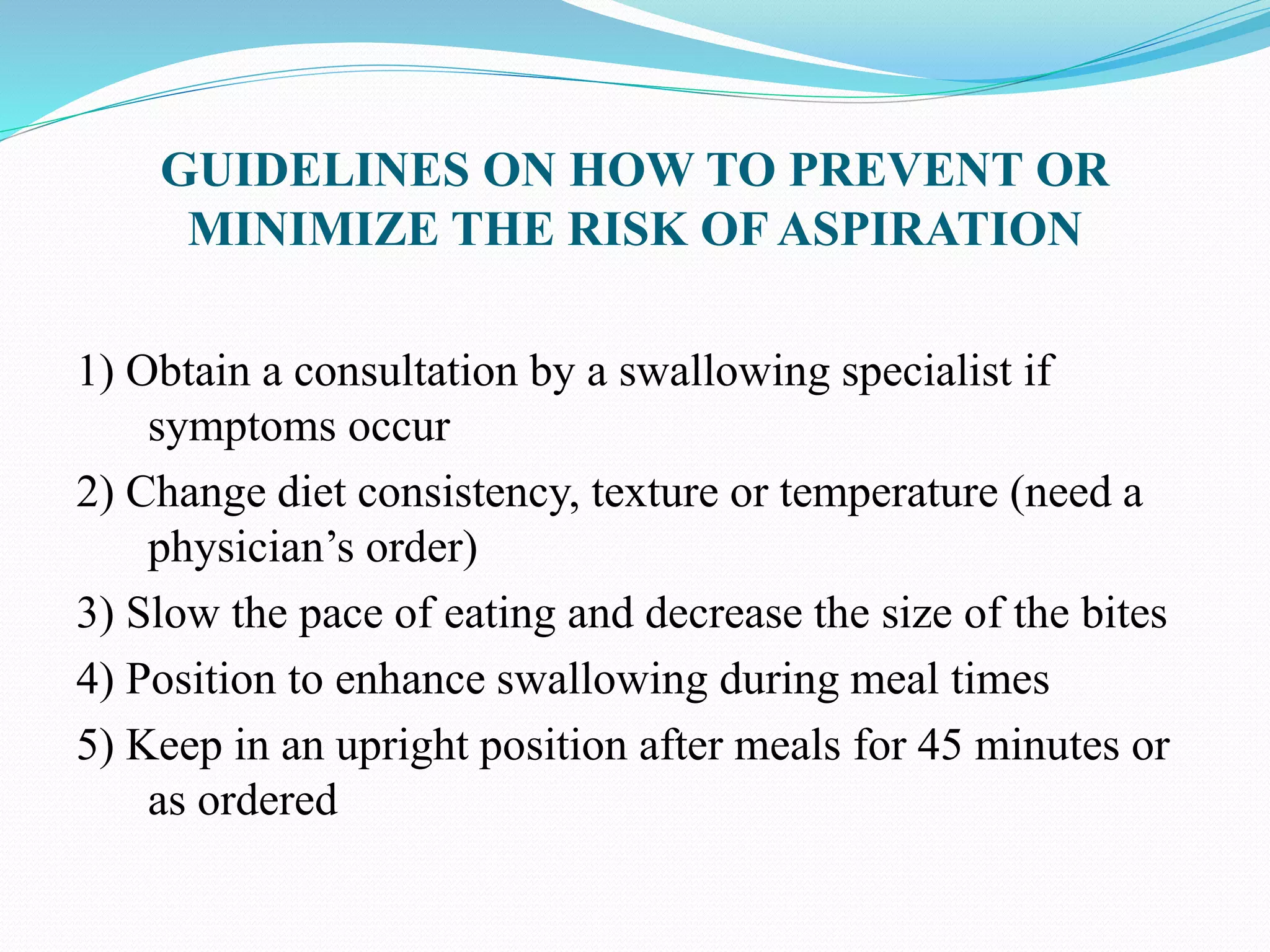 Aspiration pneumonia prevention skilled nurse facility 2012 | PPTX