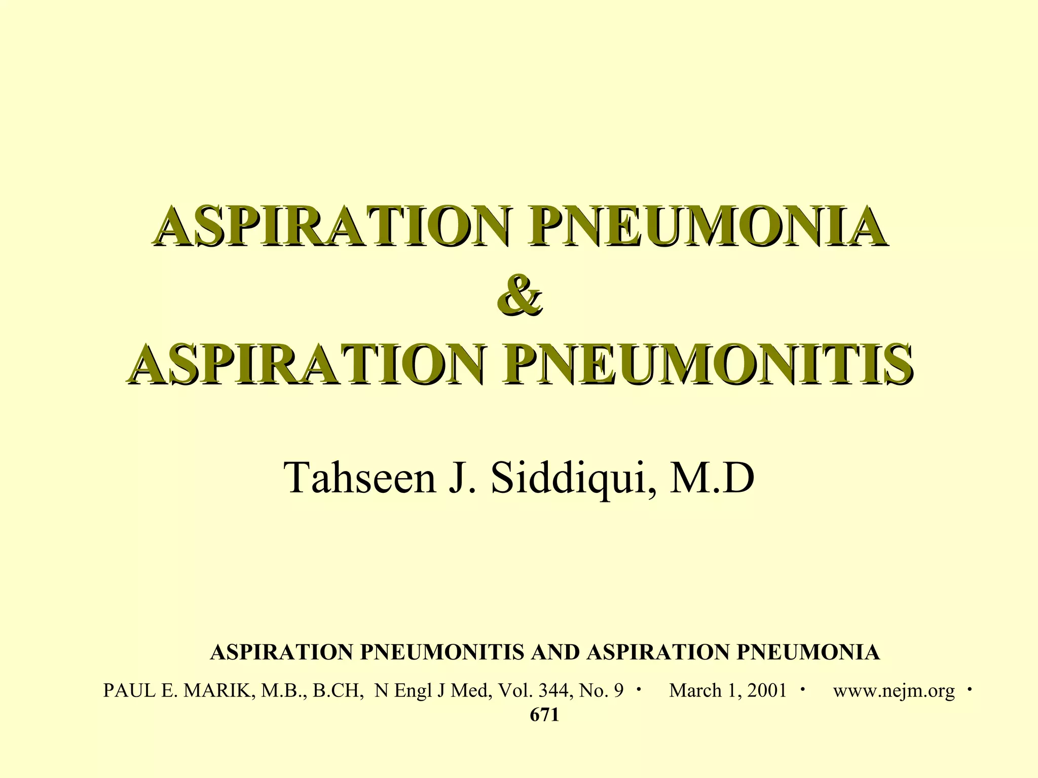 Aspiration Pneumonia | PPT