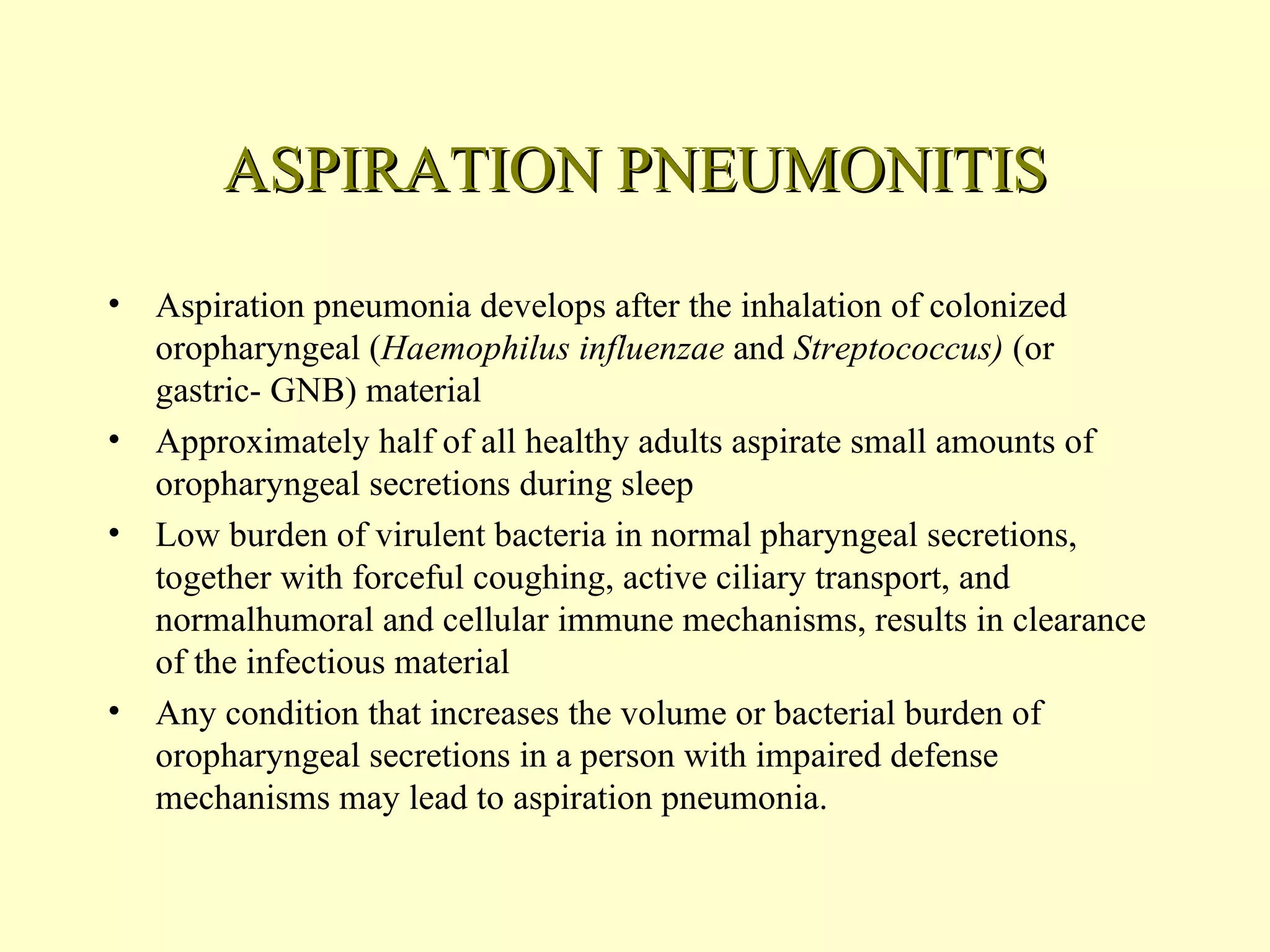 Aspiration Pneumonia | PPT