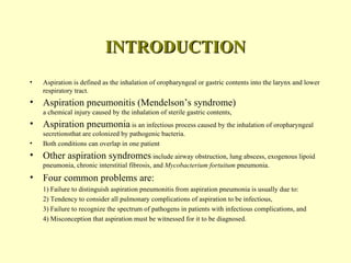 Aspiration Pneumonia | PPT