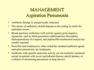 Aspiration Pneumonia Antibiotic Choice