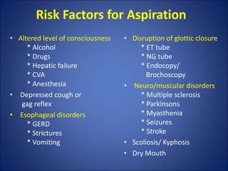 Aspiration pneumonia in head and neck cancer patients | PPTX