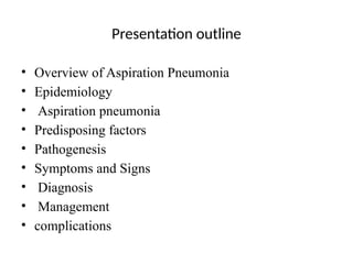 ASPIRATION PNEUMONIA, physiotherapy class | PPTX