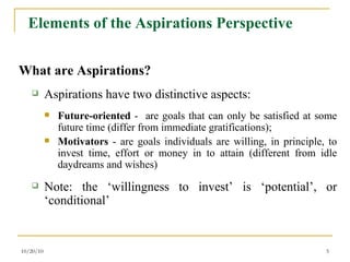 Aspirations and wellbeing essp2-ifpri (july 30, 2010) | PPT | Science
