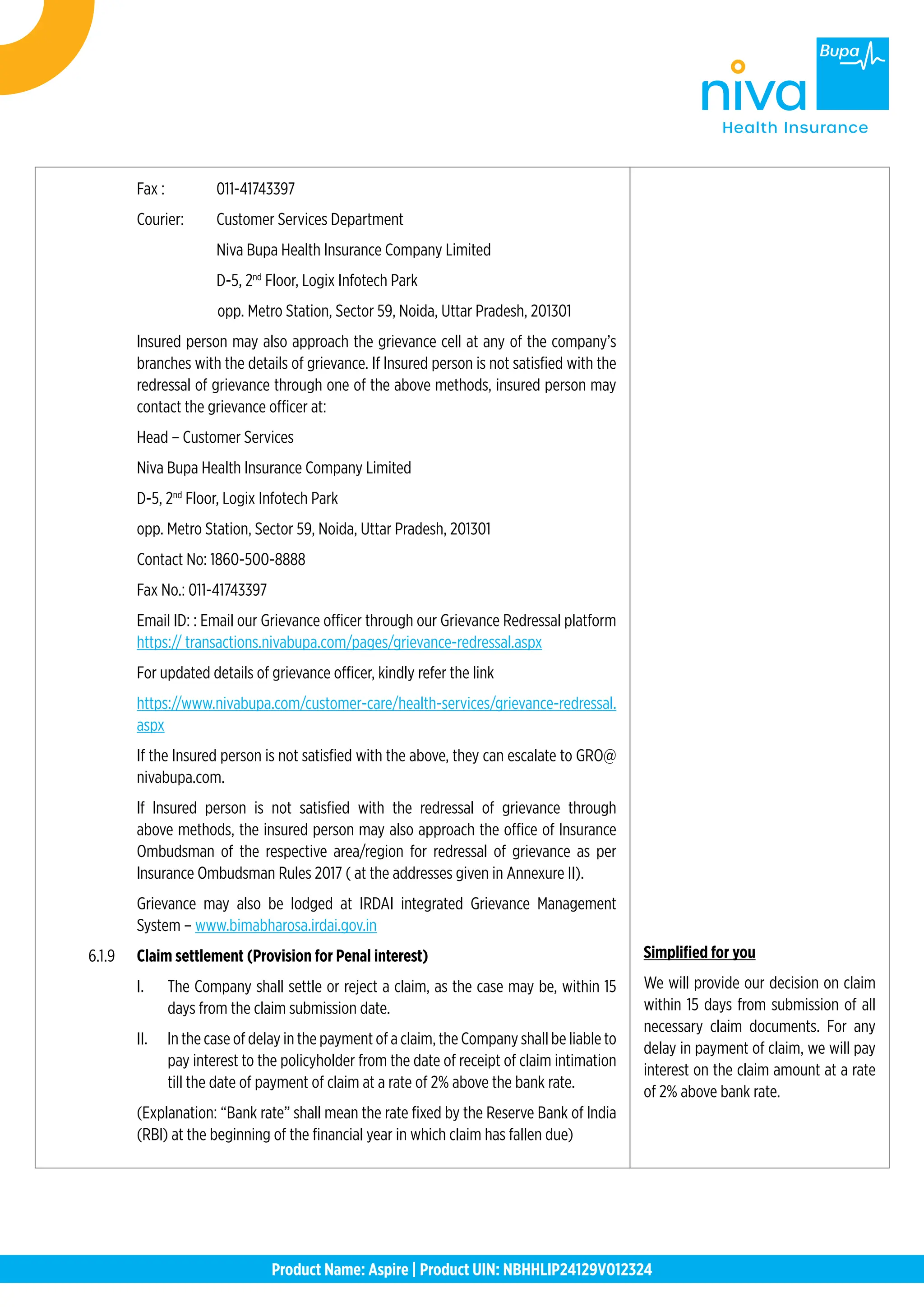 Aspire_Prospectus.pdf niva health insurance | PDF
