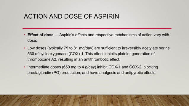 Aspirin (drug presentation) for medical students . | PPTX | Blood ...