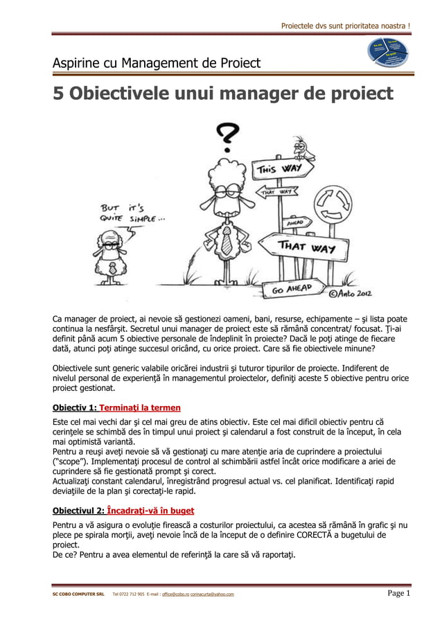 Aspirina cu management de proiect 2014 #12 | PDF