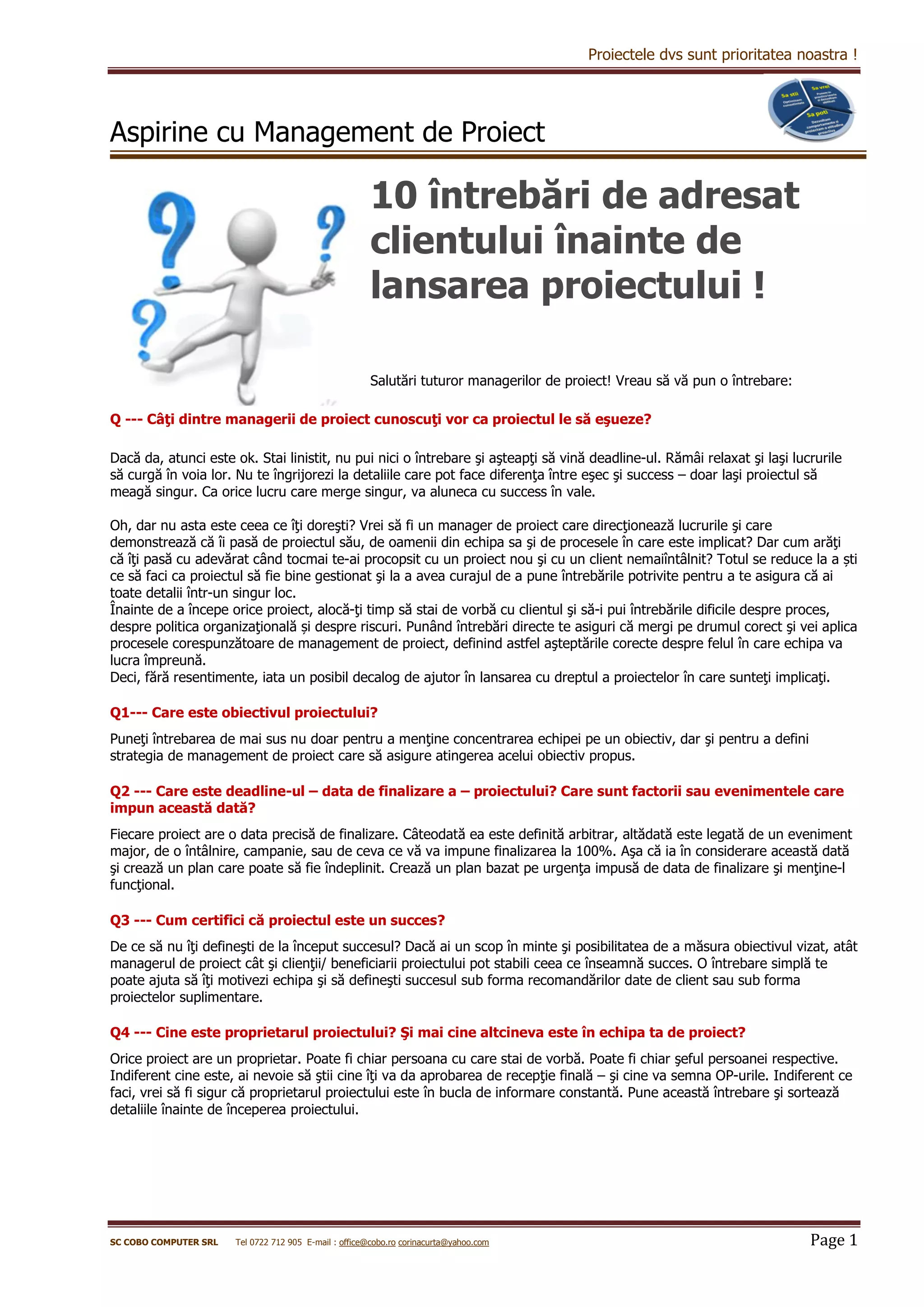 Aspirina cu management de proiect 2015 #4 | PDF