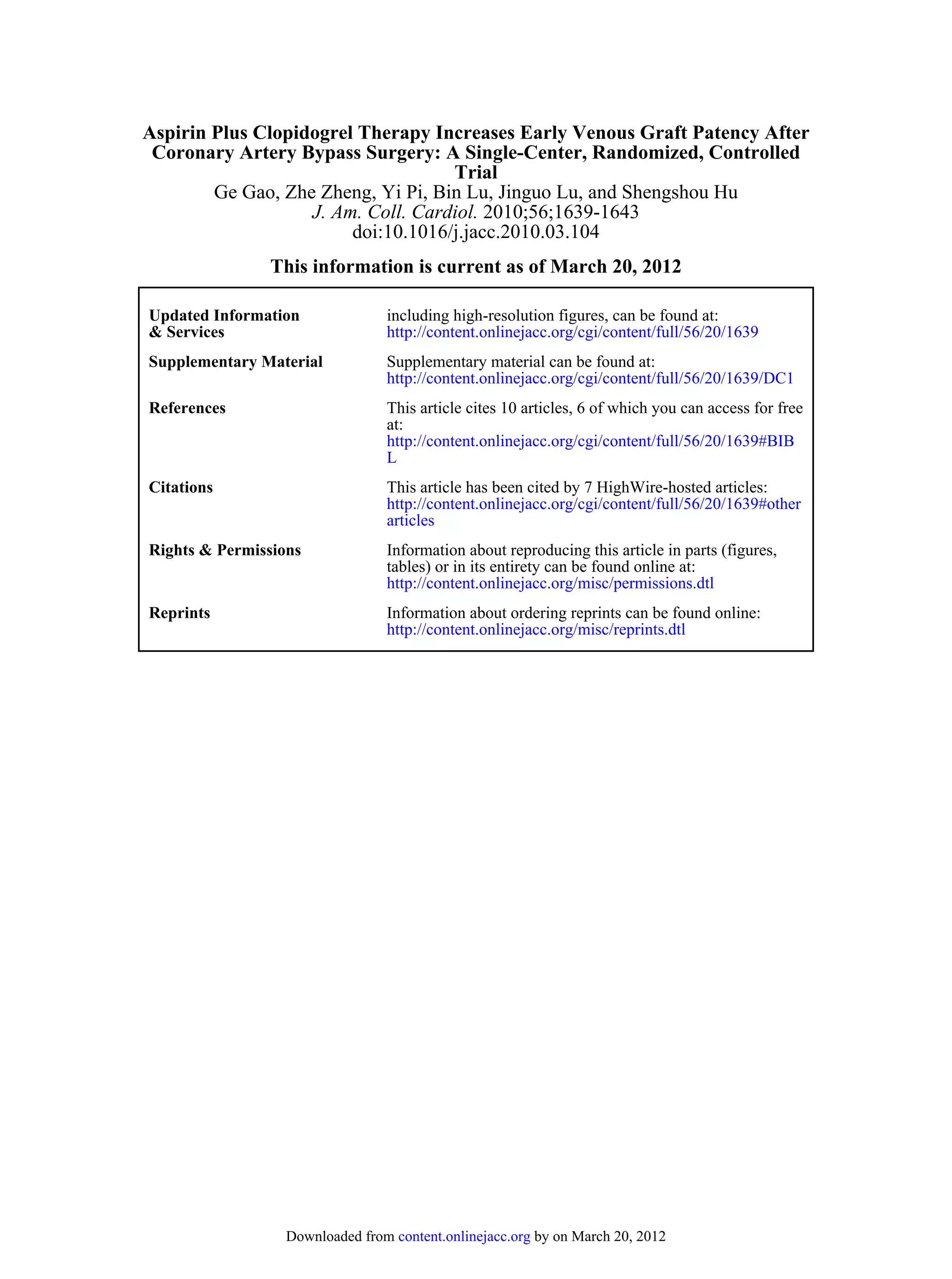 Aspirin and plavix | PDF