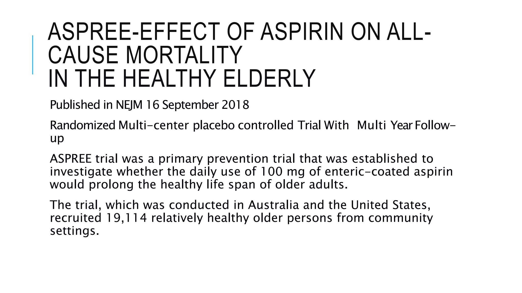 Aspirin for primary prevention of CVD | PPTX