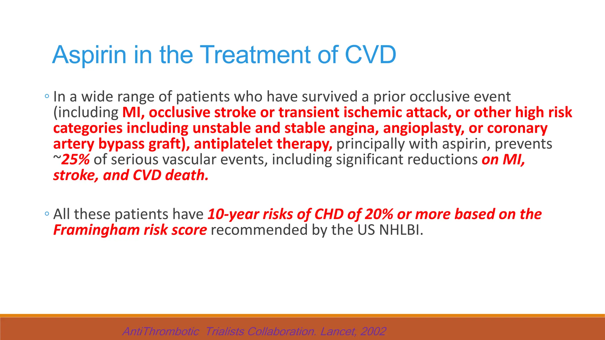 Aspirin in the primary and secondary prevention of vascular diseases ...