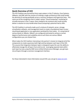 Aspirus Epic Hyperspace VCE Proof of Concept | PDF