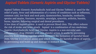 Aspisol Tablets (Generic Aspirin and Glycine Tablets) | PDF