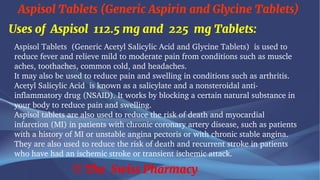 Aspisol Tablets (Generic Aspirin and Glycine Tablets) | PDF