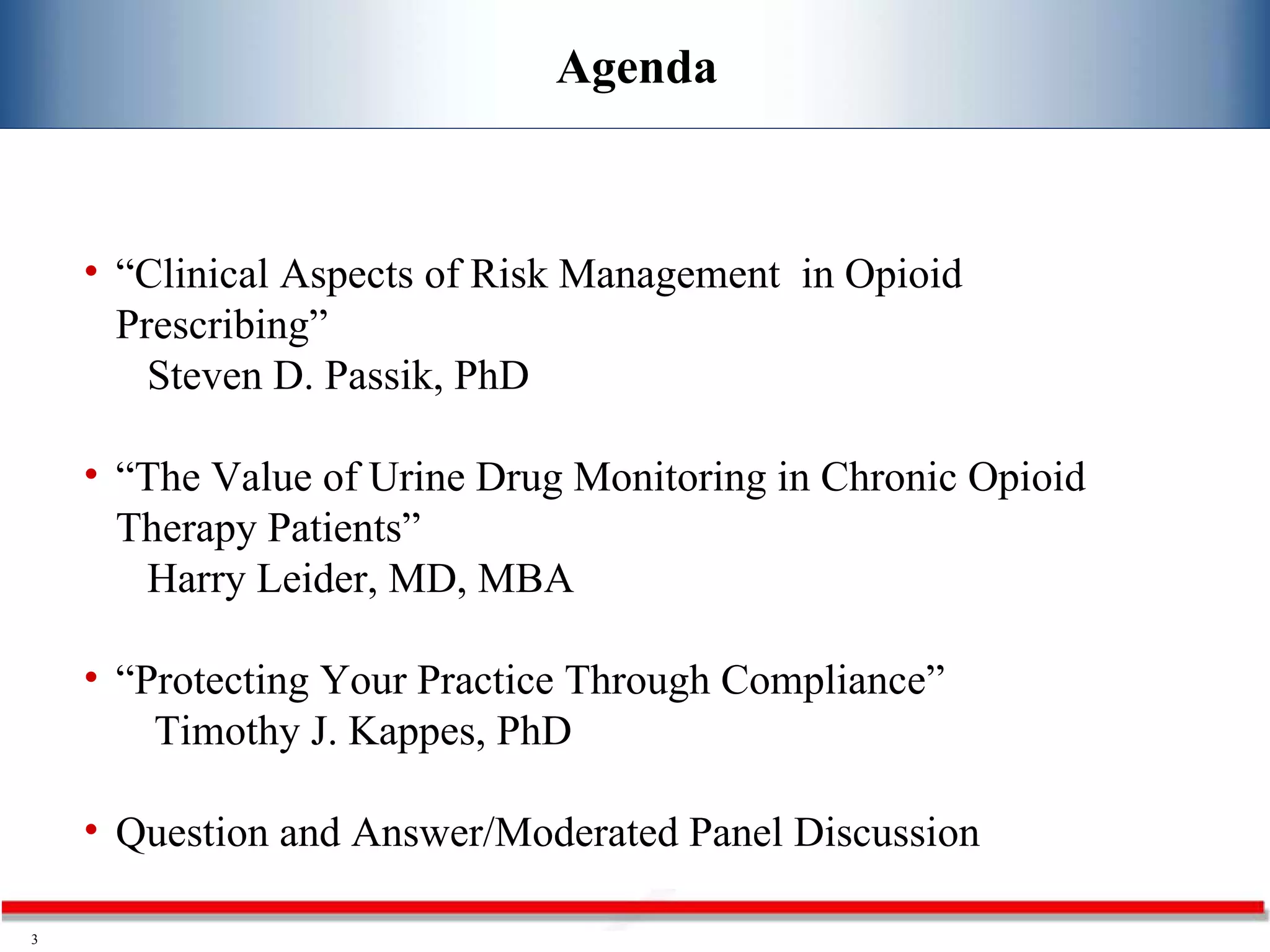 “The Value of Drug Monitoring in Chronic Opioid Therapy Patients” | PPT ...