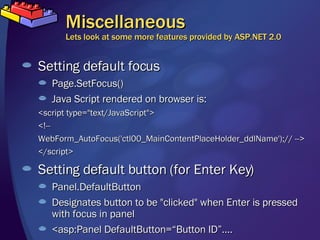 Asp.Net 2.0 Presentation | PPT