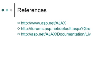 ASP.NET AJAX Basics | PPT | Web Development | Internet
