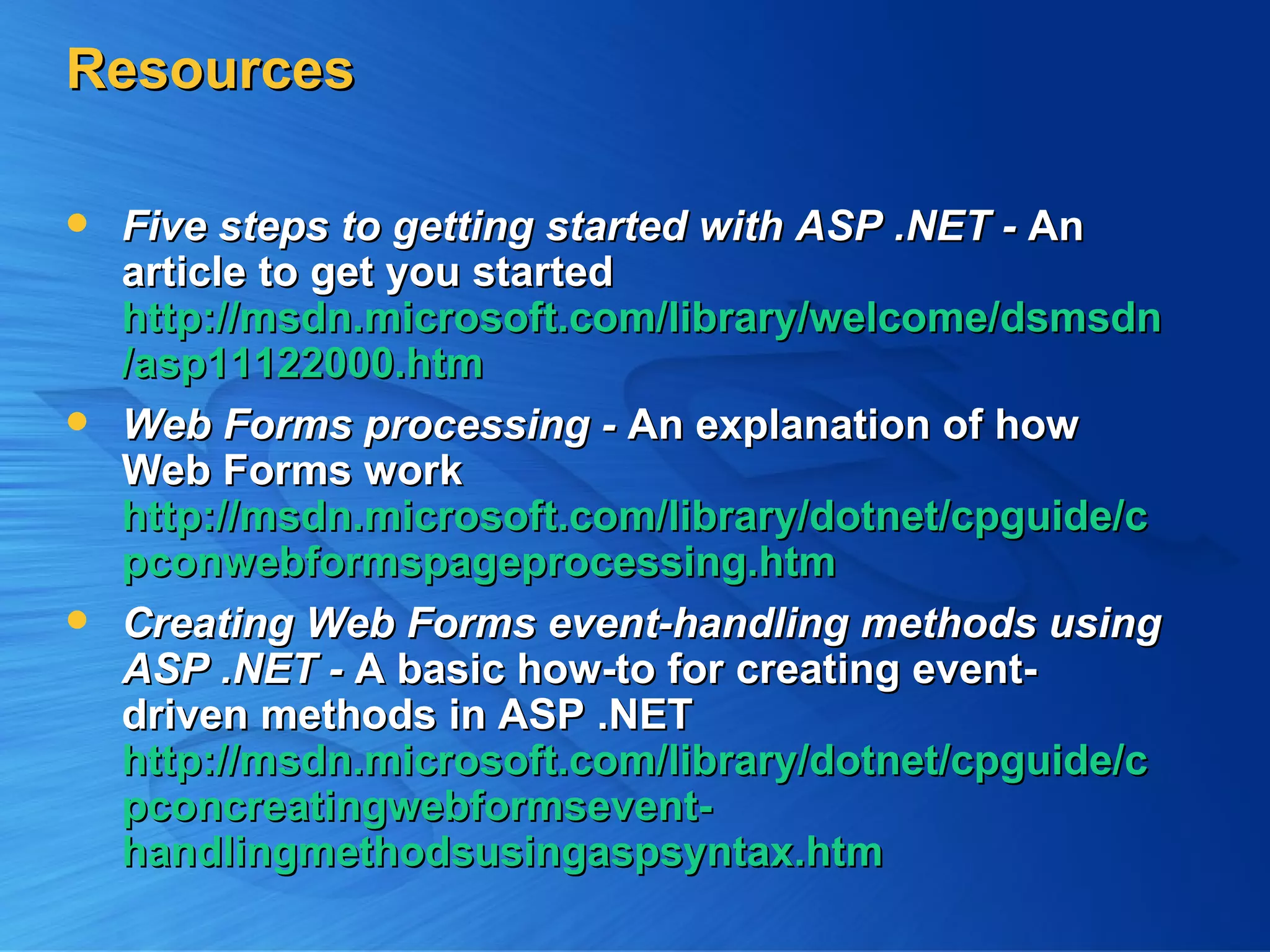 ASP.NET OVERVIEW | PPT