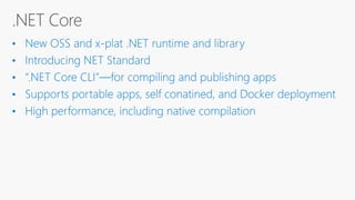 .Net Core, Asp.net Core and Docker | PPTX | Programming Languages | Computing