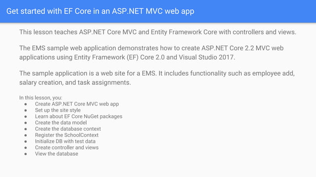 ASP.NET Core MVC with EF Core code first | PDF