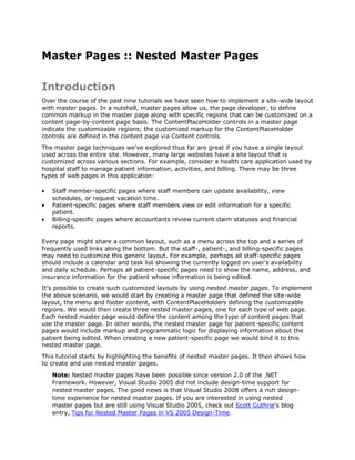 Aspnet master pages_tutorial_10_cs | PDF