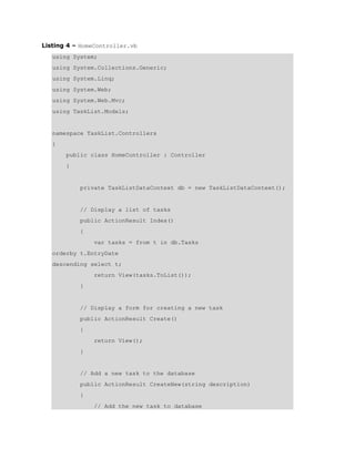 Aspnet mvc tutorial_01_cs | PDF