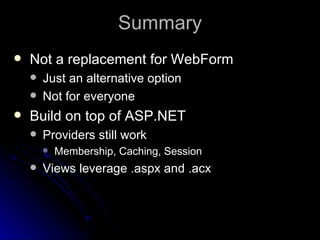 Introduction to ASP.NET MVC 1.0 | PPT