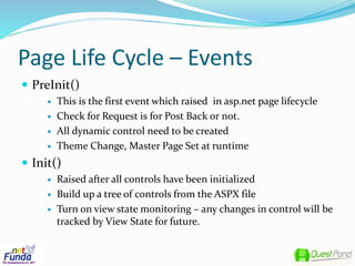 ASP.NET Page Life Cycle | PPTX