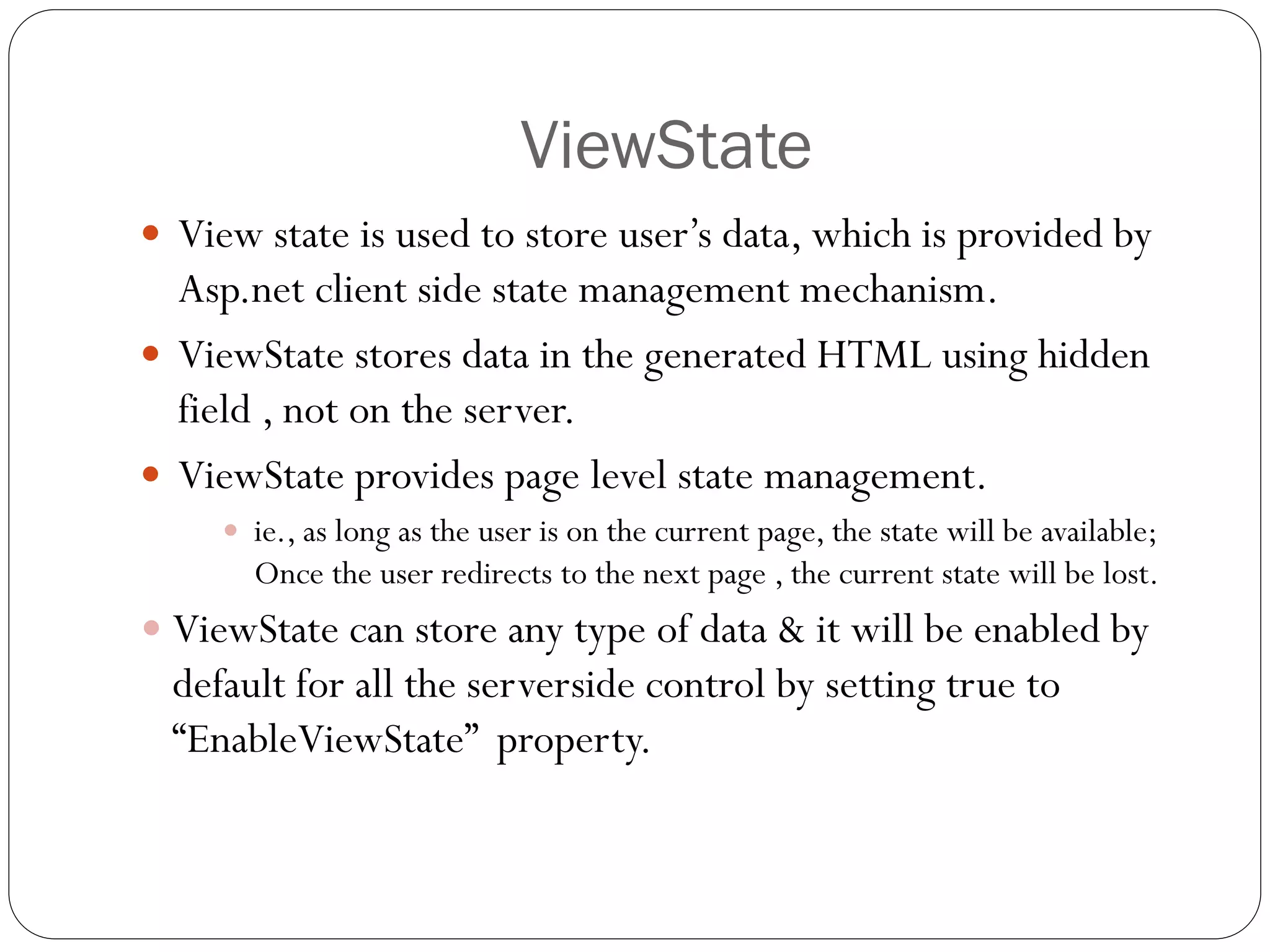 Asp.net state management | PDF