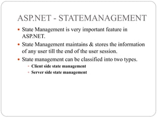 Asp.net state management | PDF