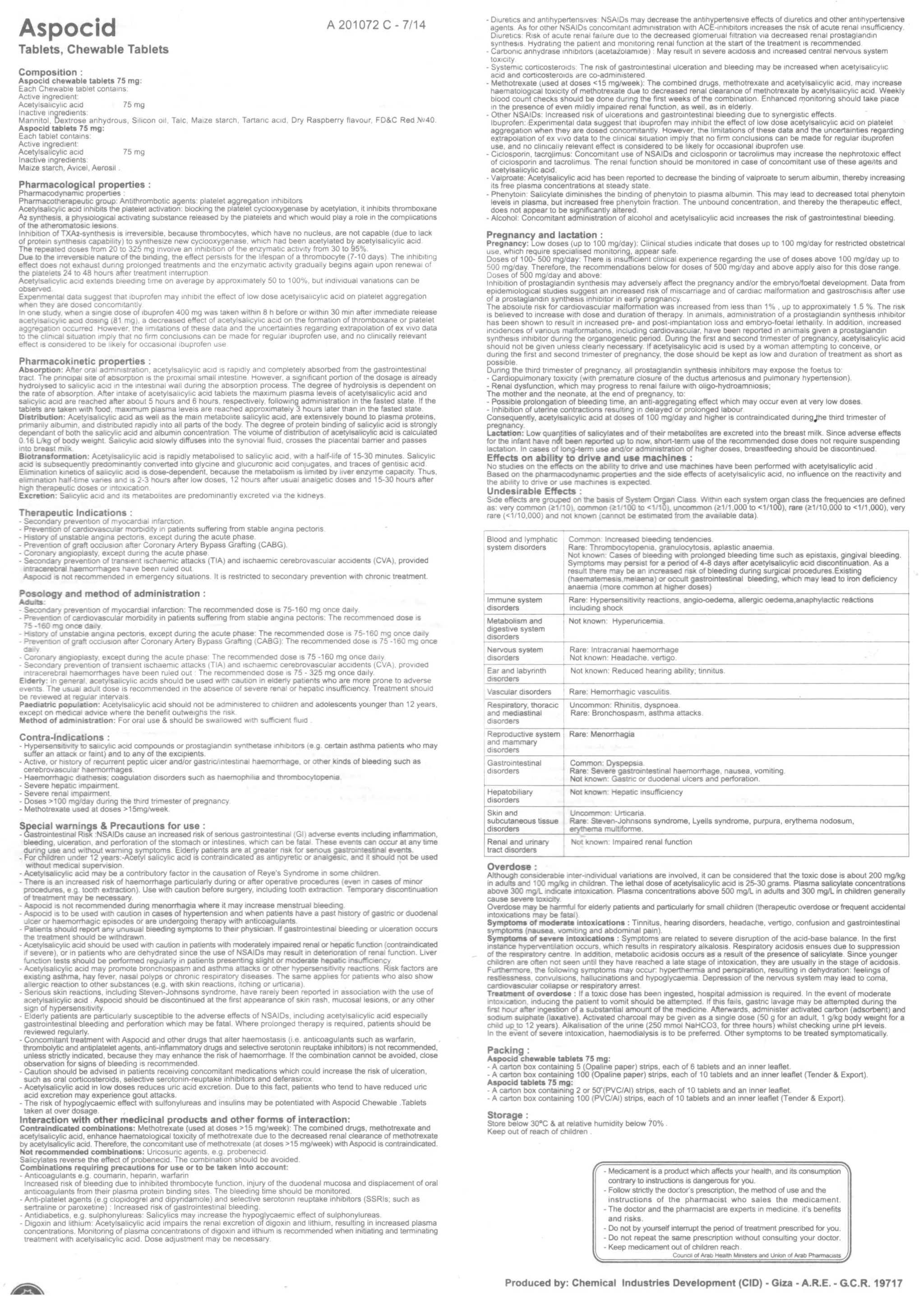 Aspocid tablet, chewable tablet | PDF | Pharmaceutical Drugs | Medical ...