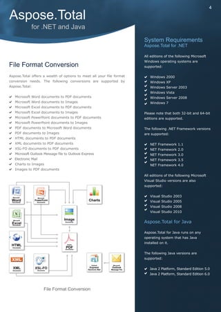 Aspose.Total for .NET and Java Brochure | PDF | Desktop Publishing | Computer Software and ...