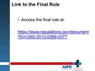 CMS Emergency Preparedness Rule -- Cyber Annex for EOP | PPTX